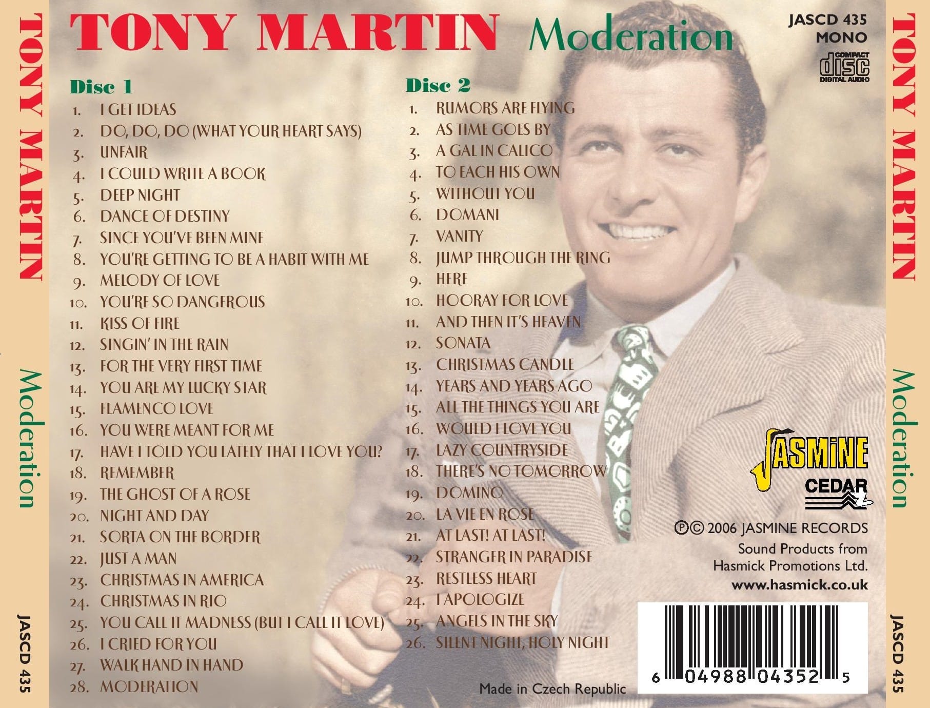 Tony MARTIN - Moderation - Jasmine Records