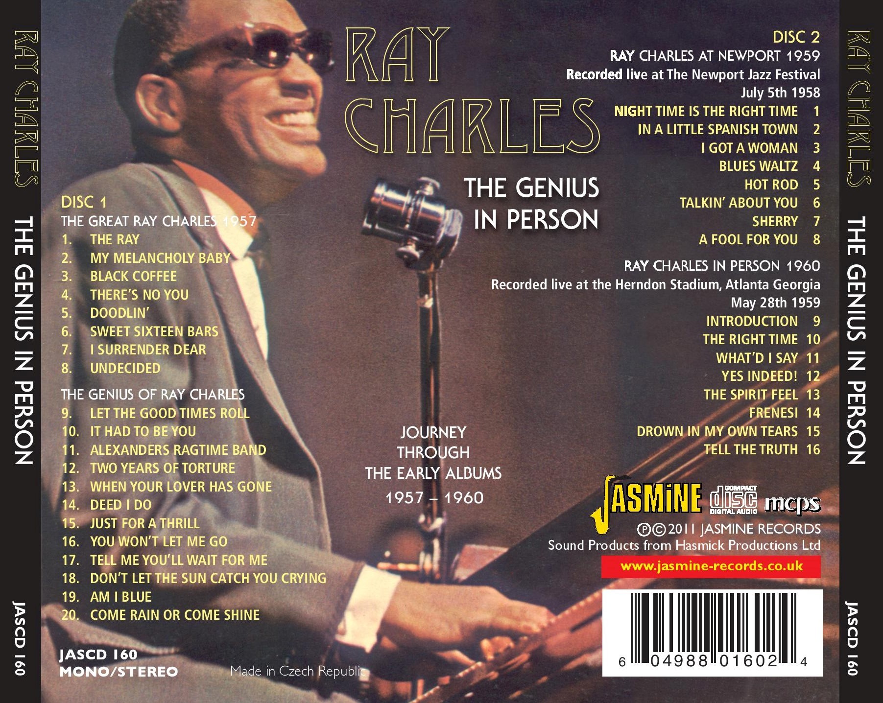 Ray CHARLES - The Genius in Person - Journey Through the Early Albums ...