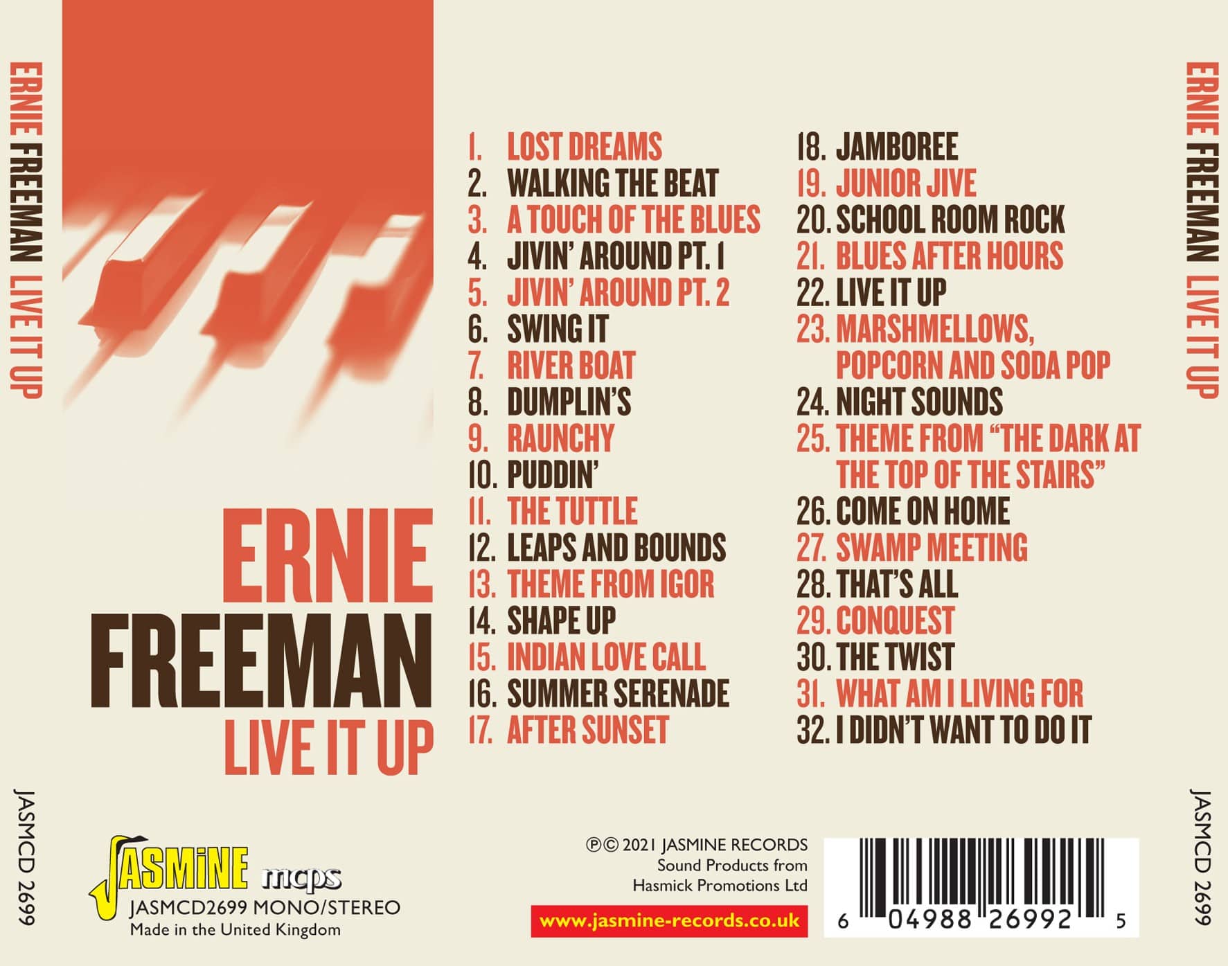 Ernie FREEMAN - Live It Up! - Jasmine Records
