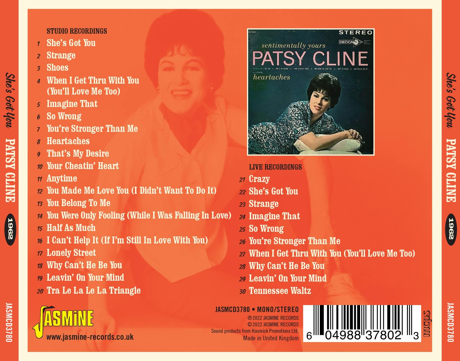 Patsy CLINE - She's Got You, 1962 - Jasmine Records