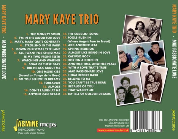Mary Kaye Trio - Mad Passionate Love | The Rare Singles - Jasmine Records